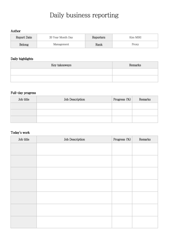 Basic Daily Reporting Documentation - MiriCanvas