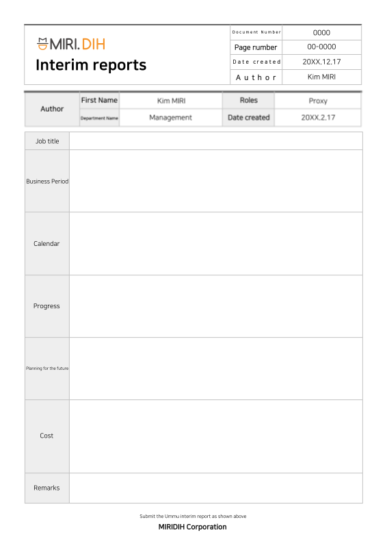 Basic Simple Interim Report Documentation - MiriCanvas