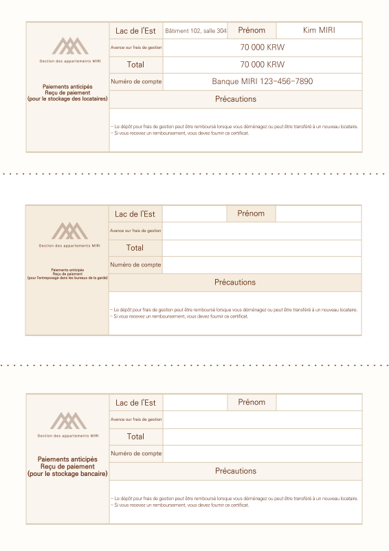Pastel, propre Frais de gestion de la documentation de la réception ...