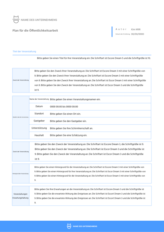 blue simple promotional plan document template - MiriCanvas