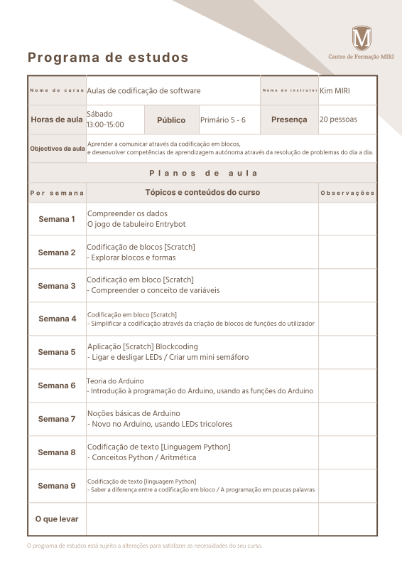 Programa de codificação simples de Brown - 미리캔버스