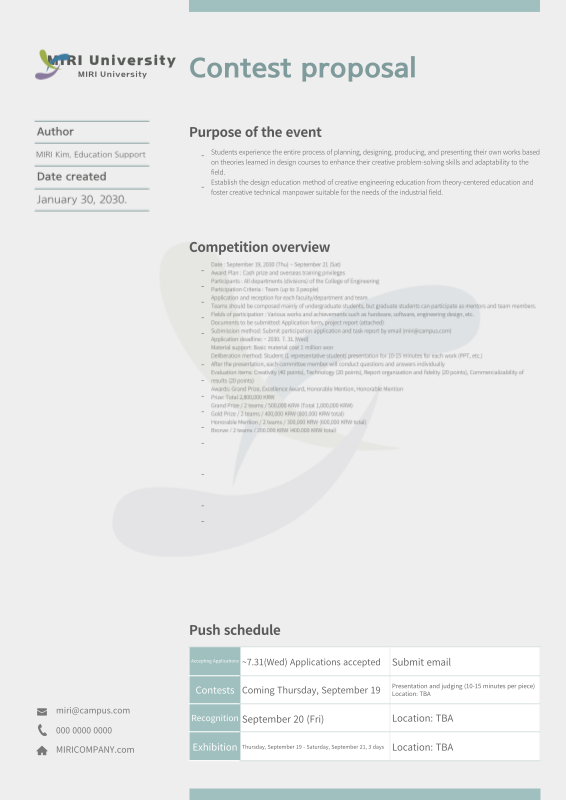 Green and Clean College Competition Prospectus - MiriCanvas