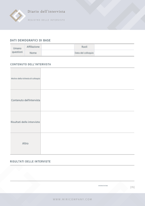 Registro dei colloqui di documentazione aziendale grigio semplice ...