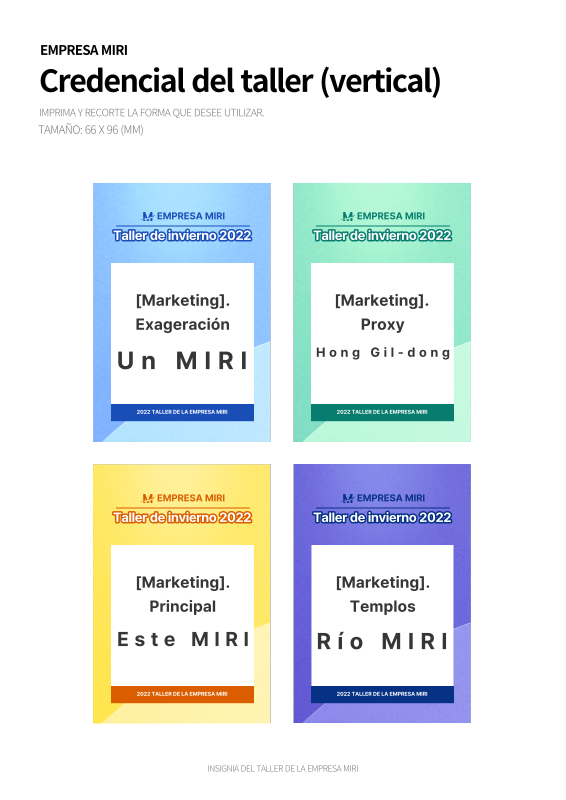 Tarjetas de identificación para talleres gráficos - MiriCanvas