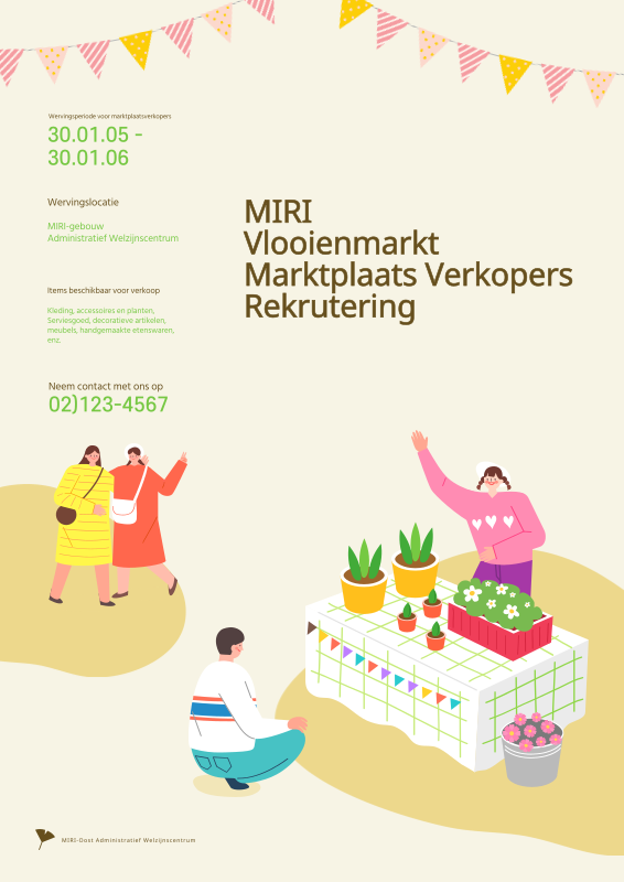 Oproep voor verkopers voor een leuke geïllustreerde vlooienmarktkraam ...