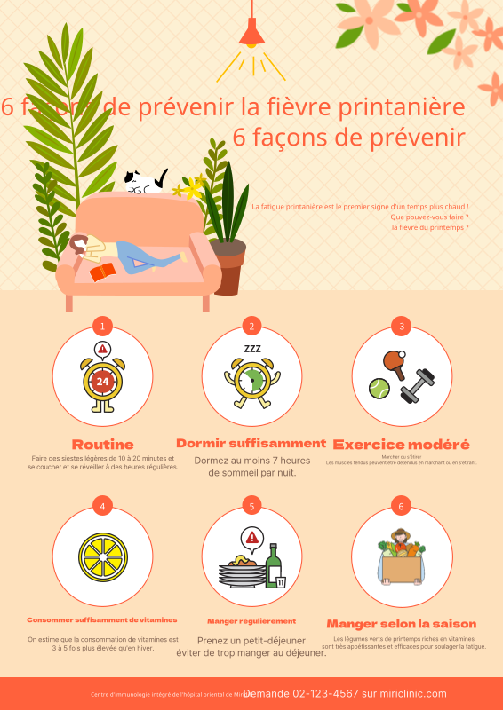 Affiche orange sur la prévention de la fièvre printanière - MiriCanvas