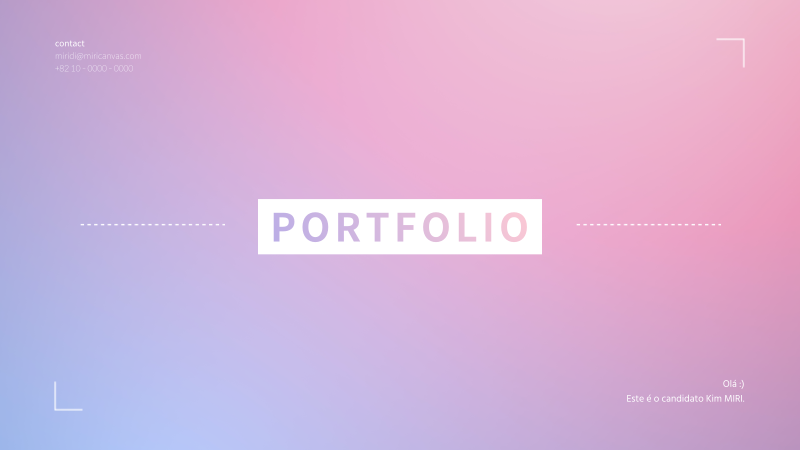 Portfolio simples com gradiente lilás - MiriCanvas