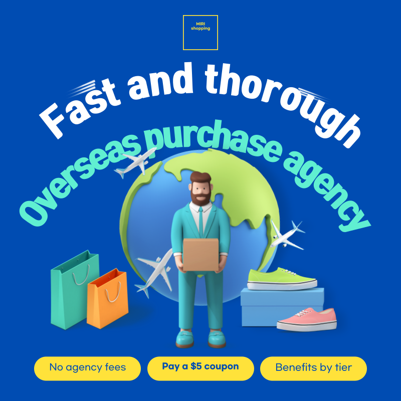 Promote overseas purchase agency in blue color - 미리캔버스