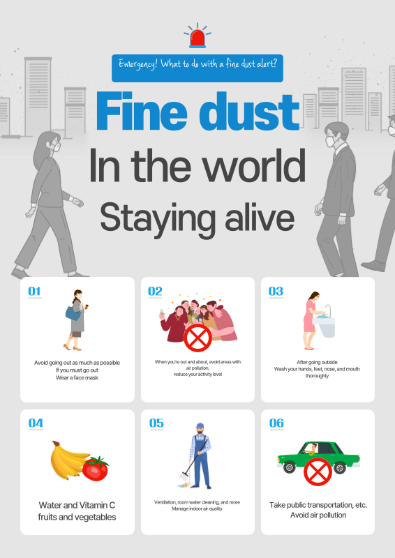 Simple fine dust awareness campaign webposter with light blue accents ...
