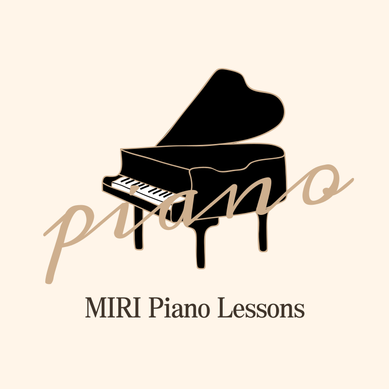 Promotional light yellow and brown, sentimental, cursive-style piano ...