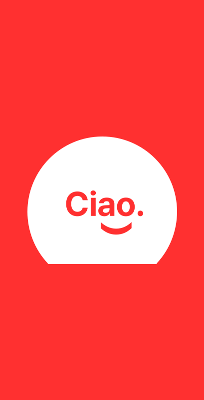 Ciao smiley sfondo rosso baldt - MiriCanvas