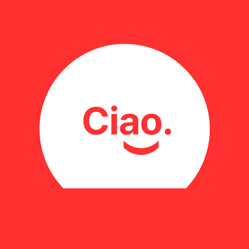 Ciao smiley sfondo rosso baldt - MiriCanvas