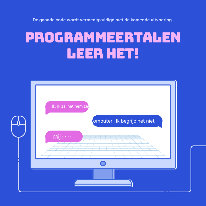 Verken programmeertalen met hoge verzadiging in blauw en roze - 미리캔버스