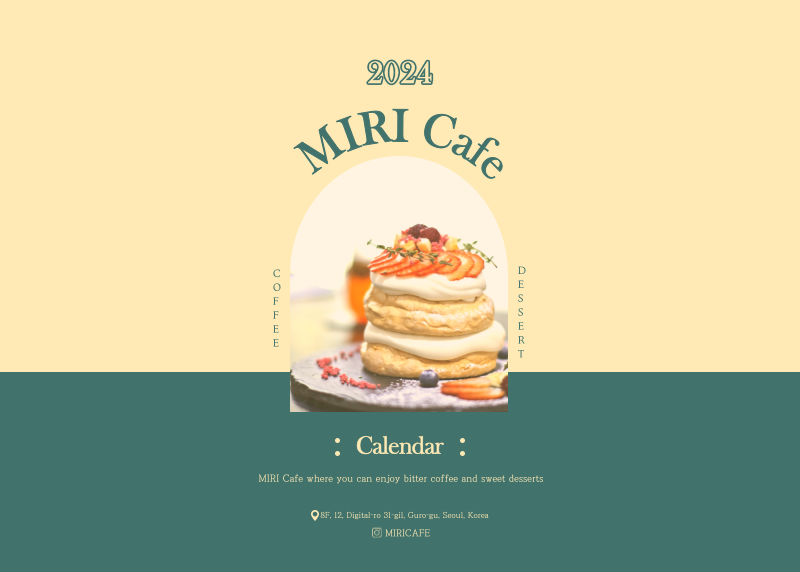 Cafe calendar with drink of the month recommendations - MiriCanvas