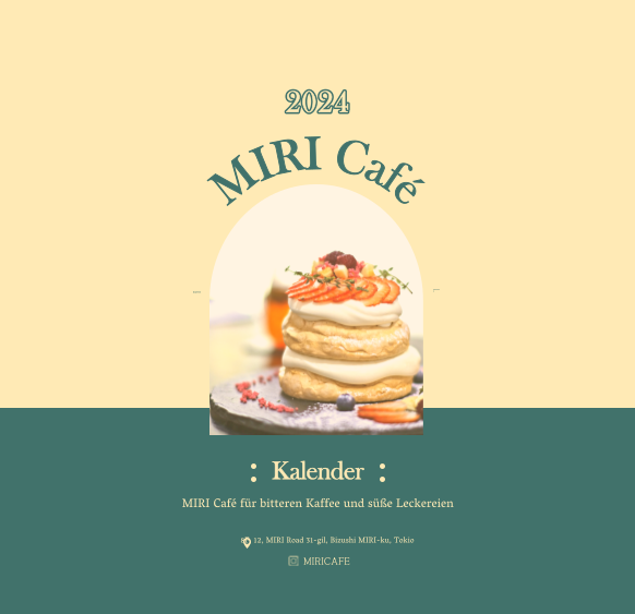 Cafe-Kalender mit Empfehlungen für das Getränk des Monats - 미리캔버스