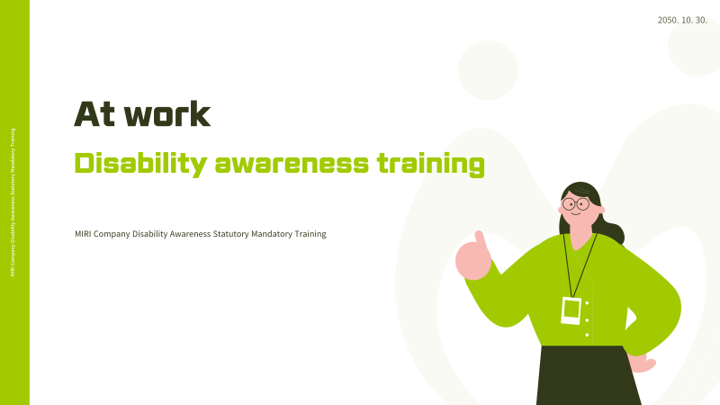 White and light green illustration PPT for improving disability ...