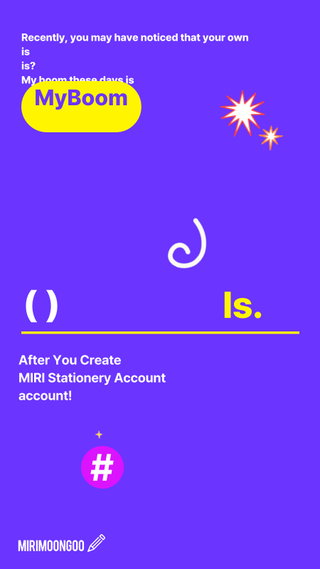 My Boom post with a pop of purple and neon - MiriCanvas