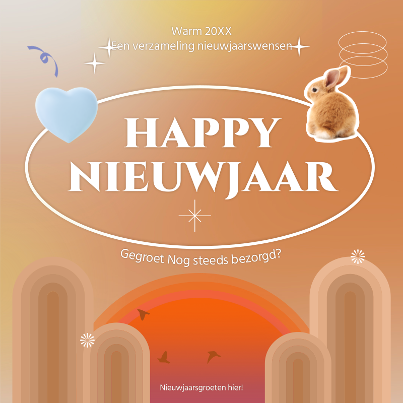 Groeten van een zacht konijntje - MiriCanvas