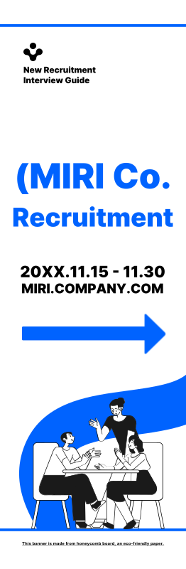 Simple illustration style in blue and black with directions to the interview location for new ...