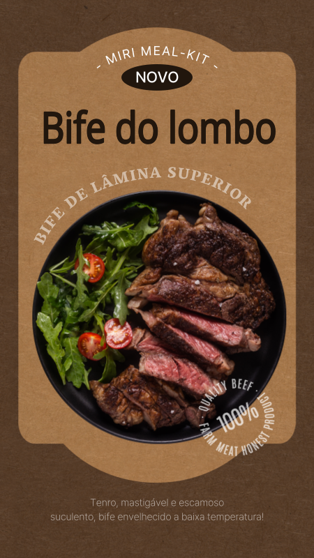 Promoção do novo kit de refeição de bife de flanco da Brunton - 미리캔버스