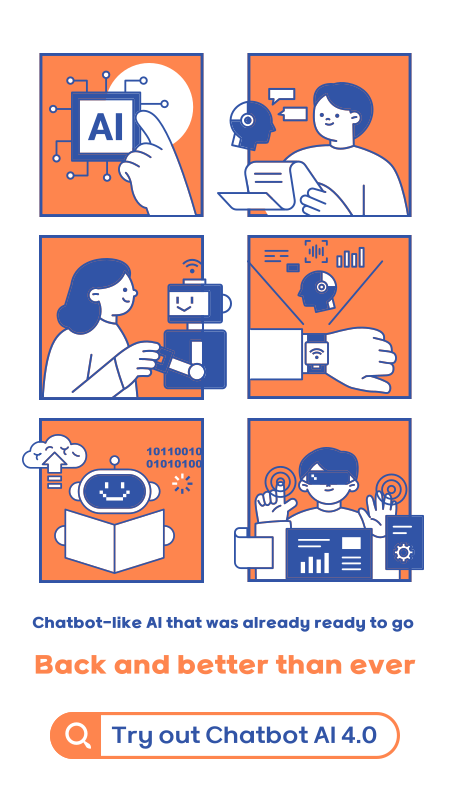 Related to this simple orange and navy blue chatbot - 미리캔버스