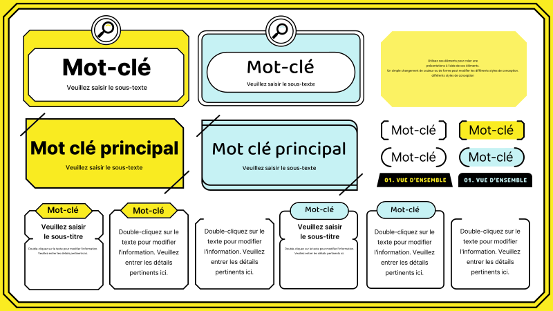 Mettez en évidence les mots-clés dans un style de ligne simple en jaune ...