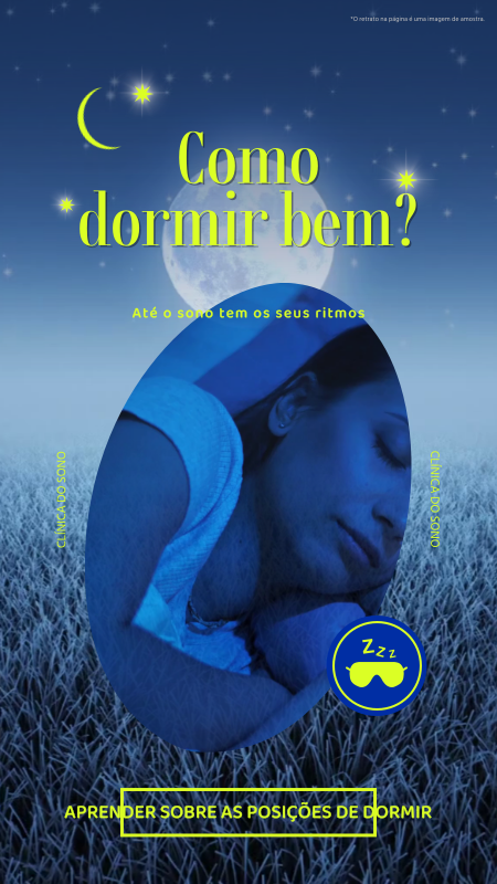 Promover uma clínica do sono com títulos de cor fluorescente e um vídeo ...