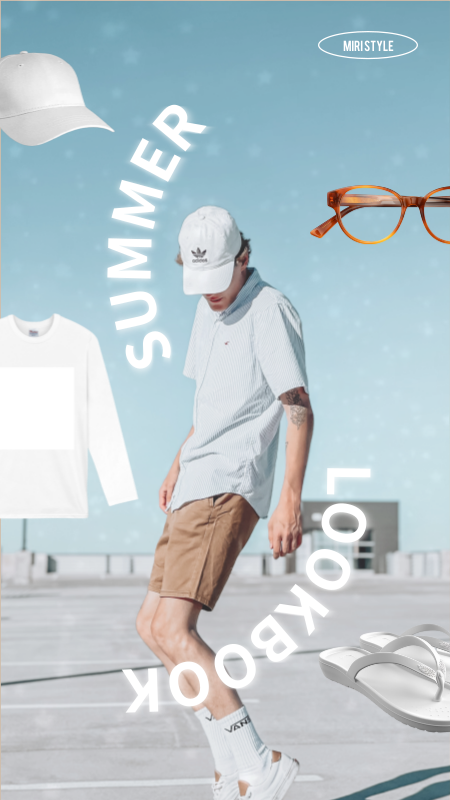 Promote a simple summer lookbook in light blue - 미리캔버스