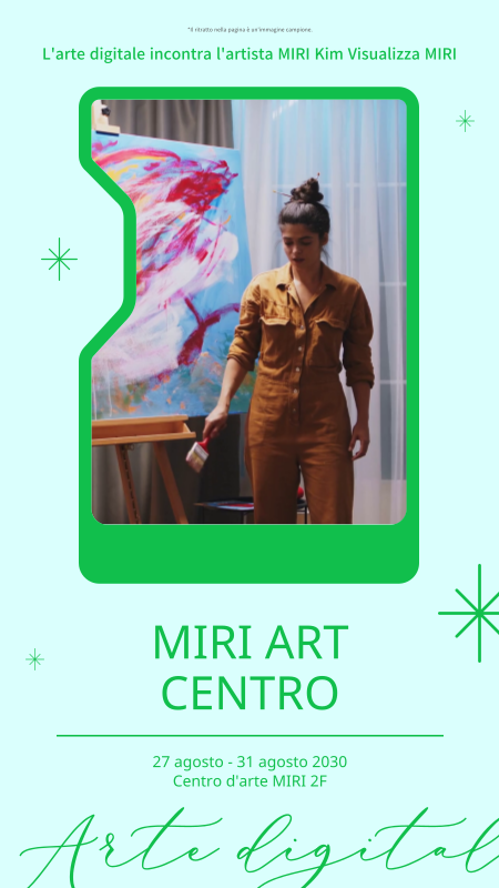 Biglietti per la mostra di concept art digitale verde e menta - MiriCanvas