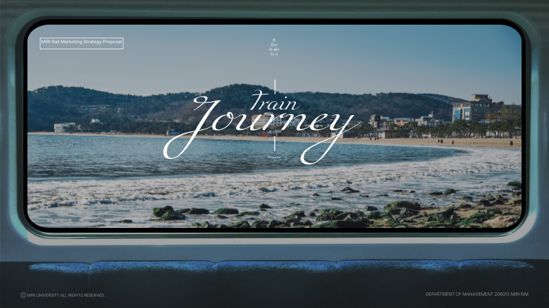 A proposal to promote train travel with a calming image of a turquoise ...