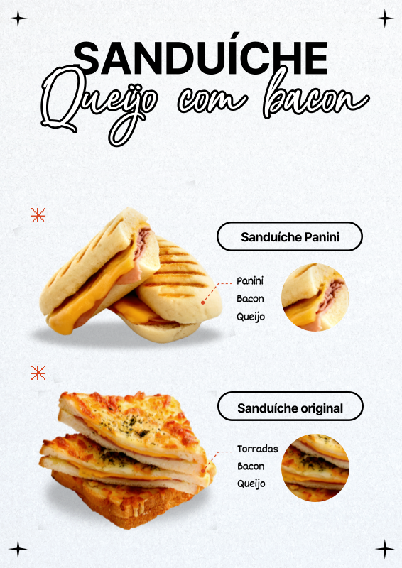 Promover um menu de sandes simples, a preto e branco - 미리캔버스