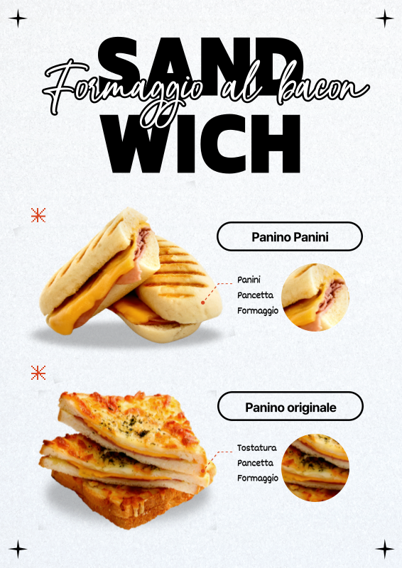 Promuovere un menu di panini pulito e in bianco e nero - MiriCanvas
