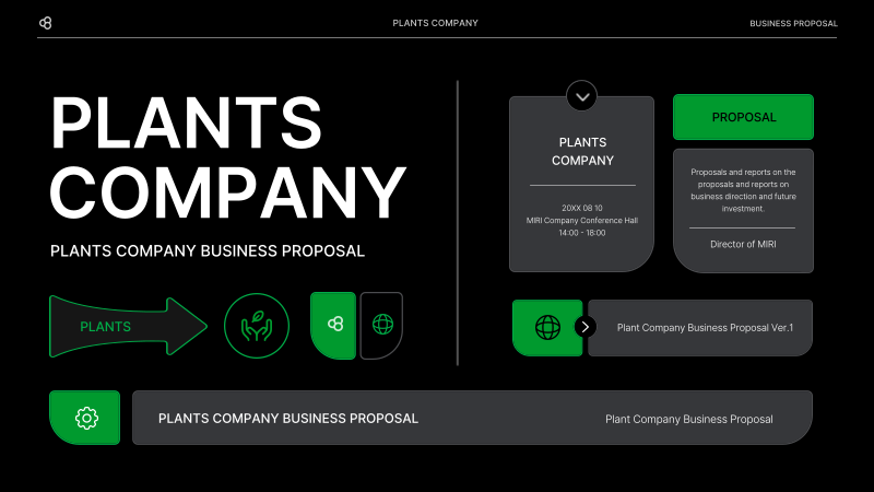 Business business proposal with black and green natural leaf concept ...
