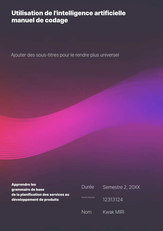 Manuel de codage de l'intelligence artificielle avec Purple Waves - 미리캔버스