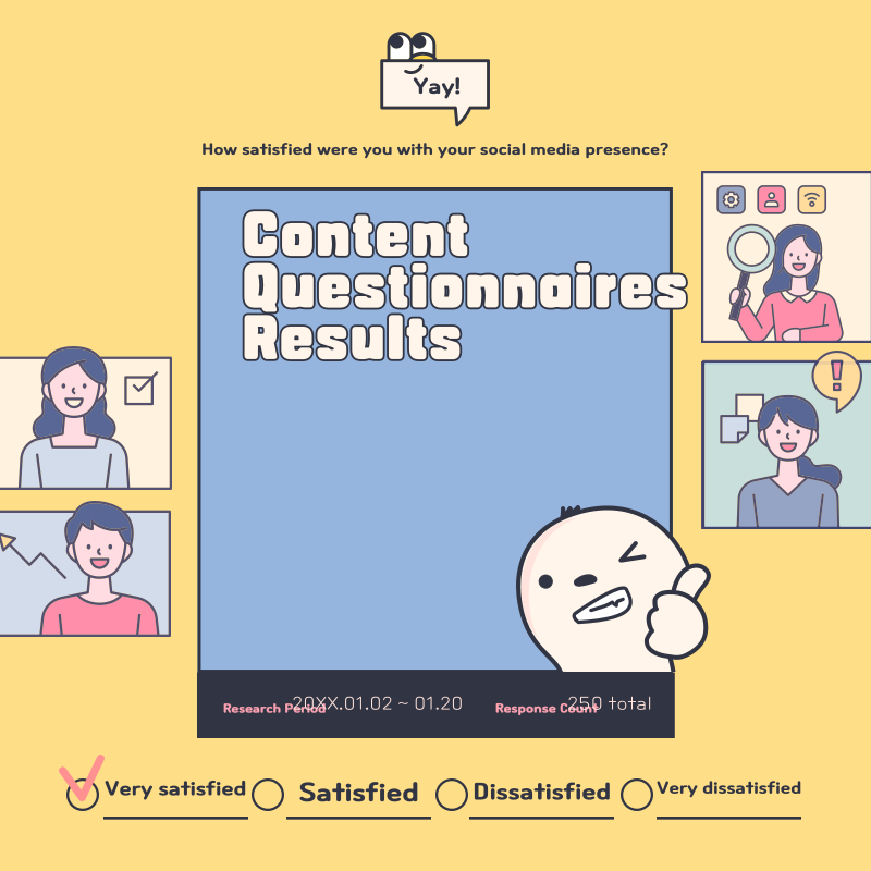 A clean survey with cute pink and yellow illustrations - MiriCanvas