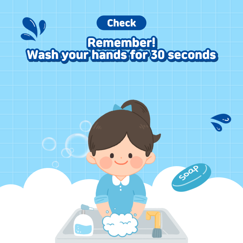 A light blue, kitschy handwashing guide - MiriCanvas