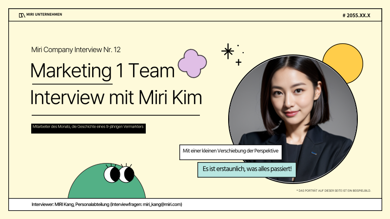 Ein kitschiges Geschäftsinterview in Armeegrün und Gelb - 미리캔버스