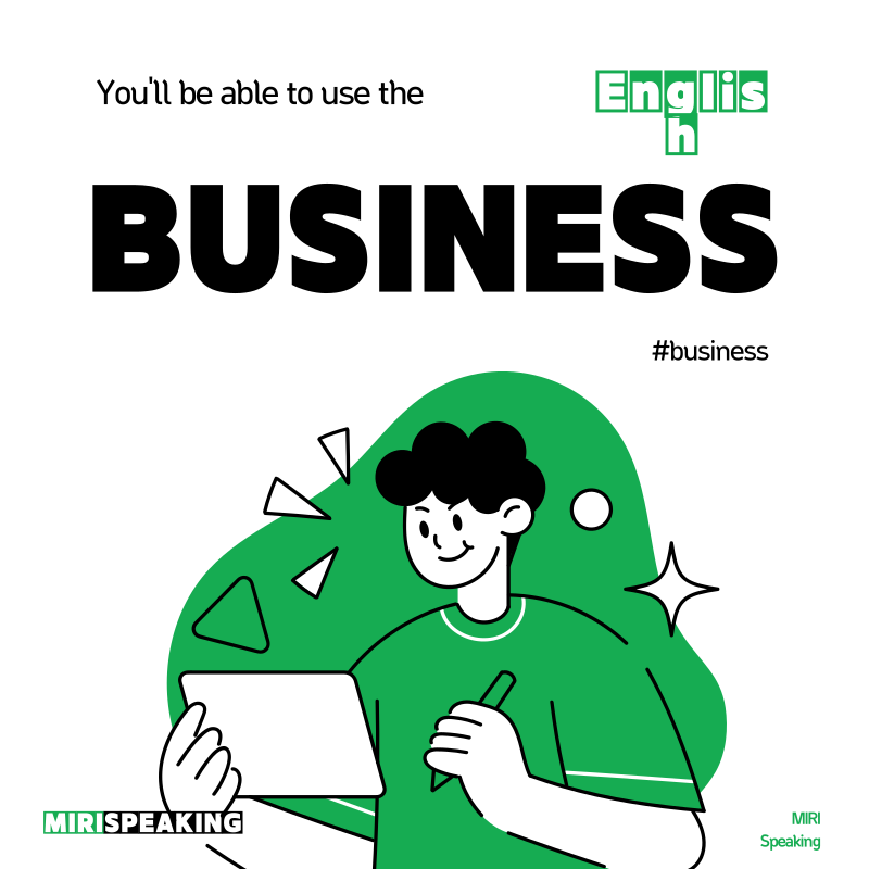 Simple business English posts in green and white - MiriCanvas