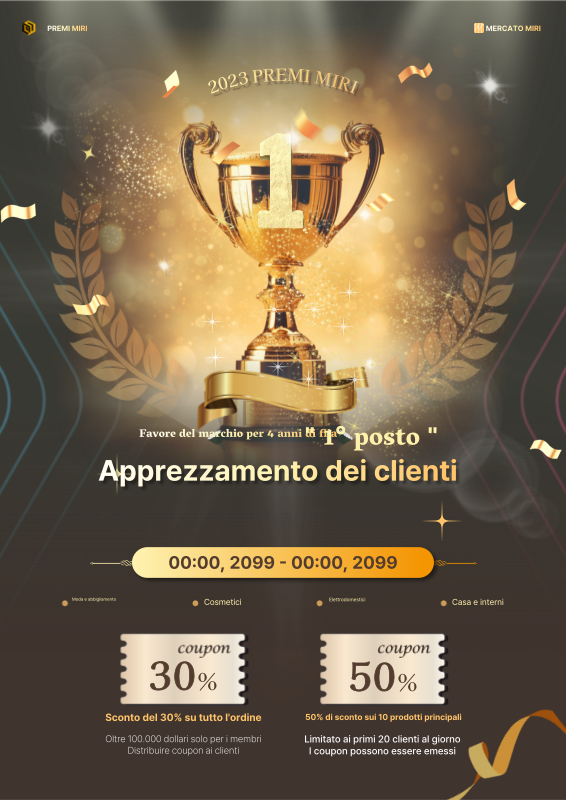 Annuncio di un lussuoso evento di apprezzamento dei clienti in giallo ...