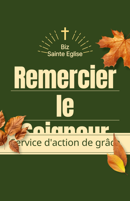 Promotion du service d'automne d'une église avec un texte relatif à l ...