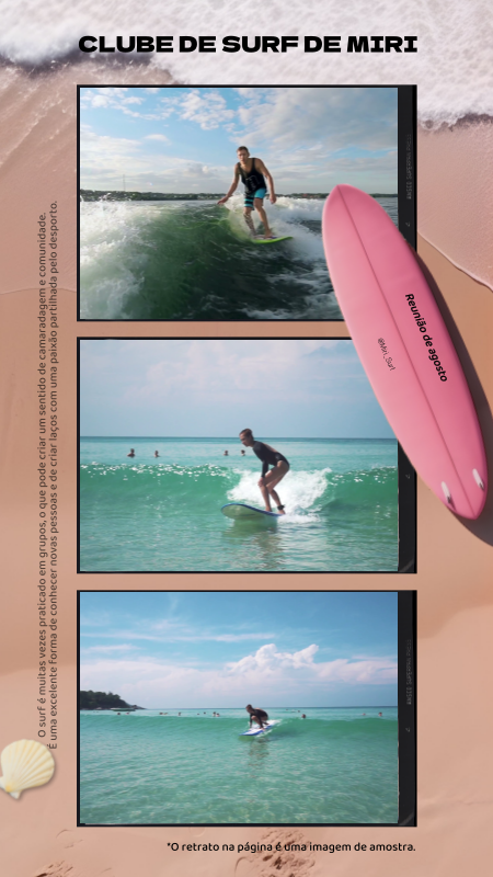 Conceito de clube de surf com filme fotográfico vintage preto - MiriCanvas