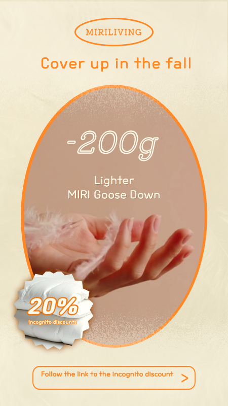 Minimalist bedding ad in orange and beige - MiriCanvas