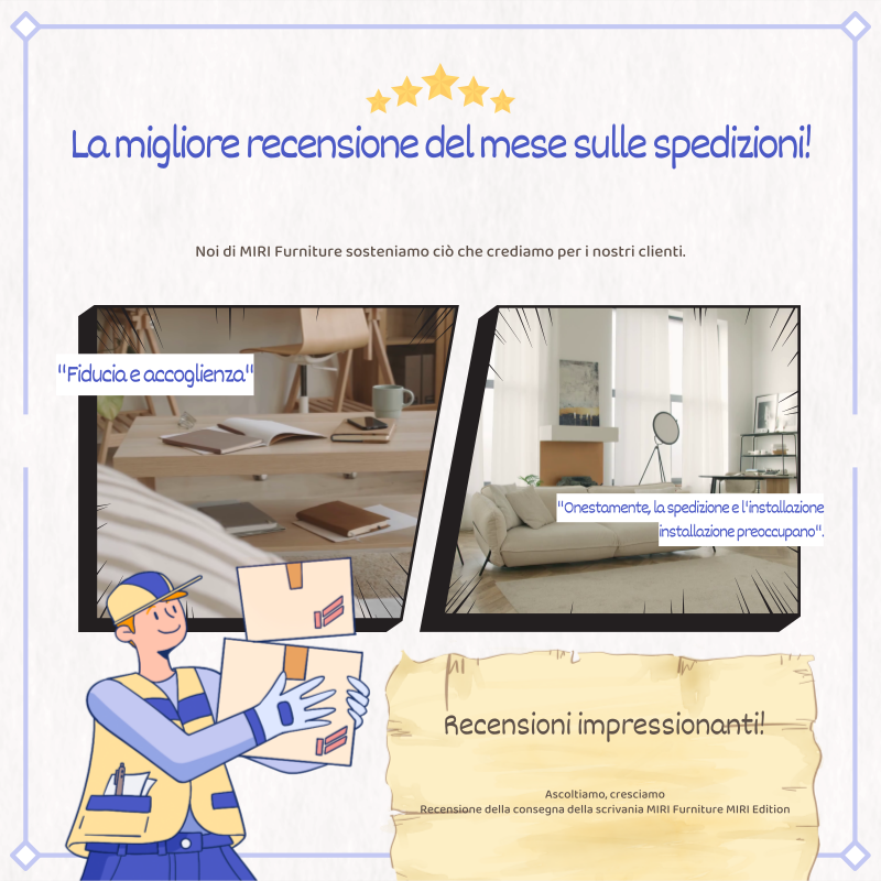 Una semplice recensione di consegna grigia e blu - MiriCanvas