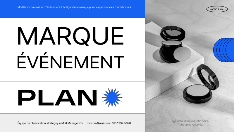 Un planificateur d'événements de marque simple en bleu et blanc ...