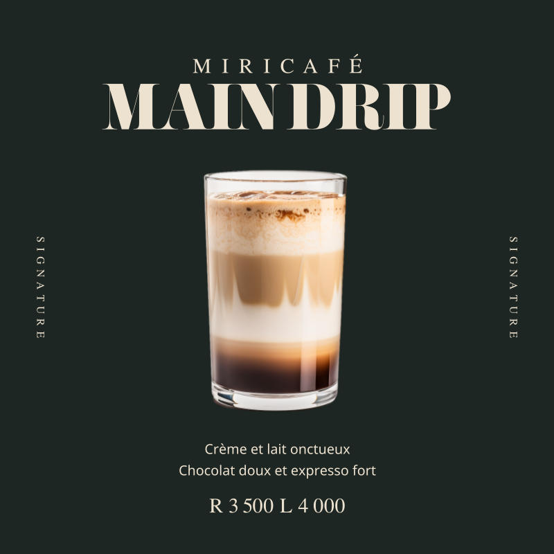 Une publicité simple pour la marque d'un café en vert et ivoire - 미리캔버스