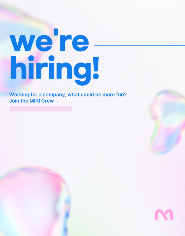 A simple job posting in pink and blue - 미리캔버스