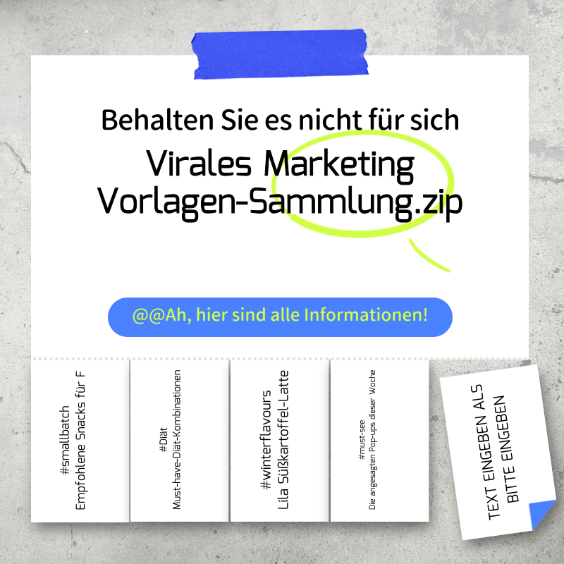 Kitschiger Layoutvorschlag für virales Marketing in Blau und Neonfarben ...