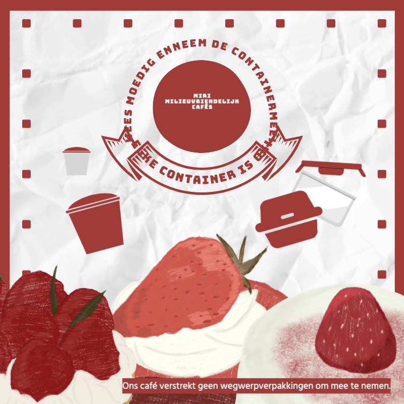 Kitscherig aardbeiendessert in rood en wit Eco-vriendelijke café ...