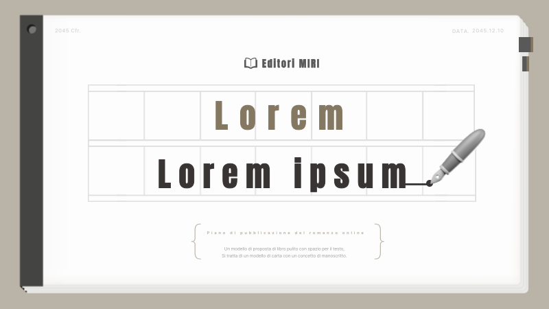 Una proposta di libro semplice e beige per il web novel - MiriCanvas