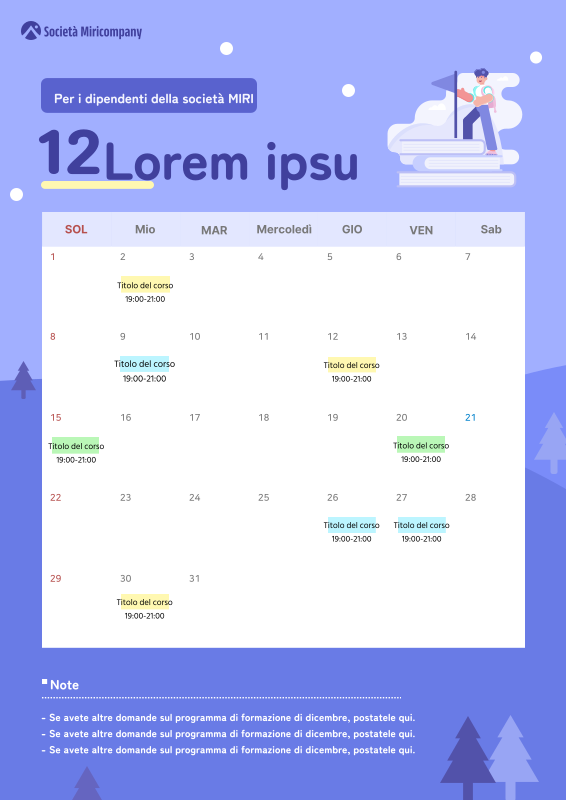 Informazioni sul calendario viola - MiriCanvas